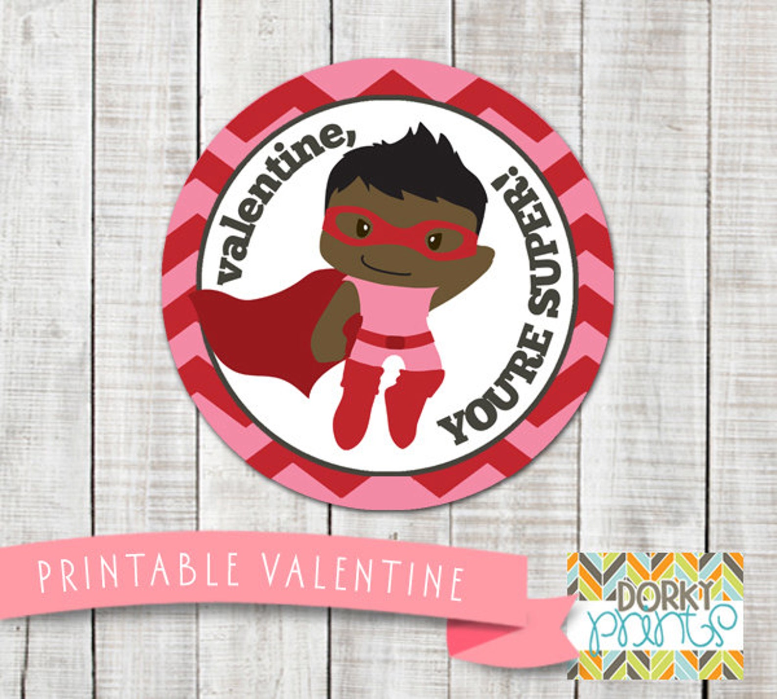 Valentine Printable Circle Tags Super Hero Valentine PDF | Etsy
