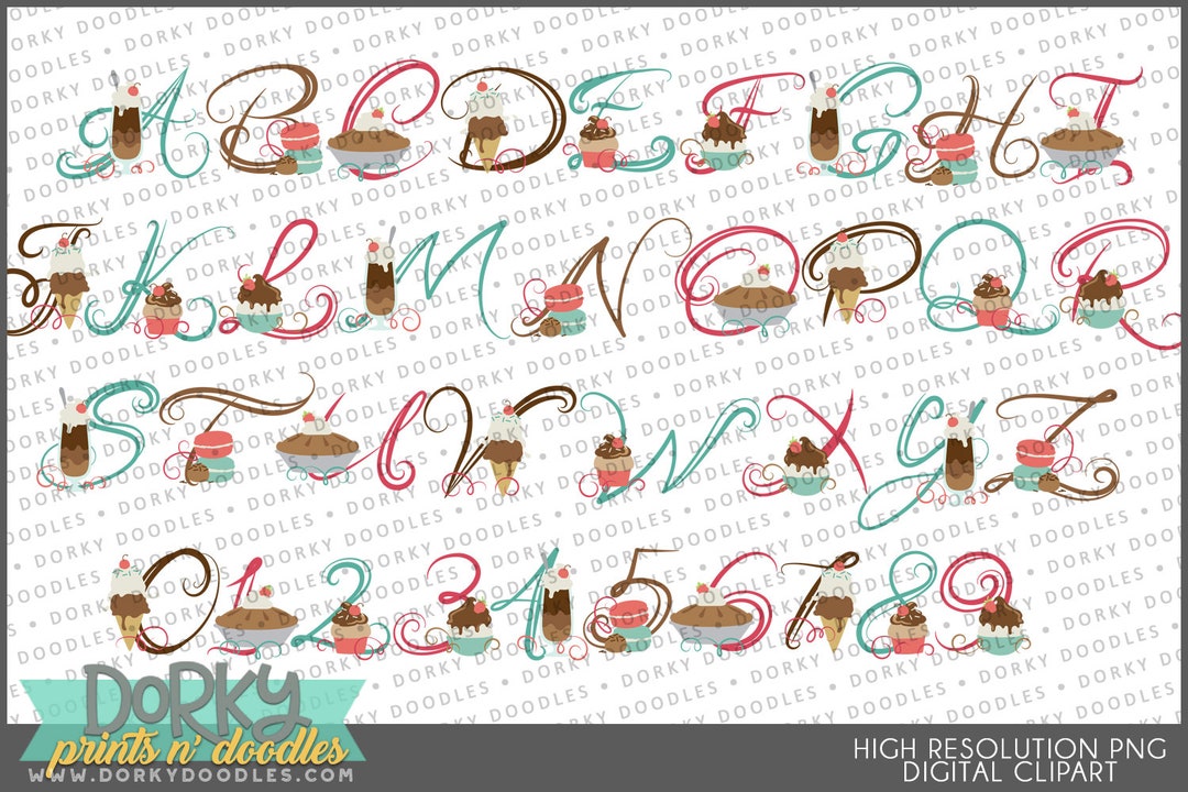 Sweet Treats Alphabet Clipart -personal and Limited Commercial Use ...