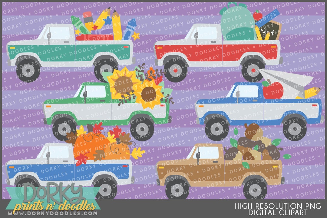 Vintage Truck Back to School Clipart -personal and Limited Commercial ...