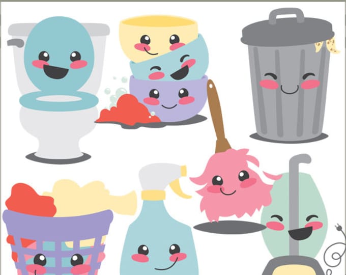 Kids Chores Icons Set - Daily Tasks, Organizer Clipart, Chore Chart ...