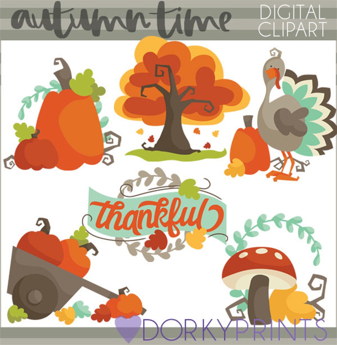 Autumn Clipart personal and Limited Commercial Use Cute - Etsy