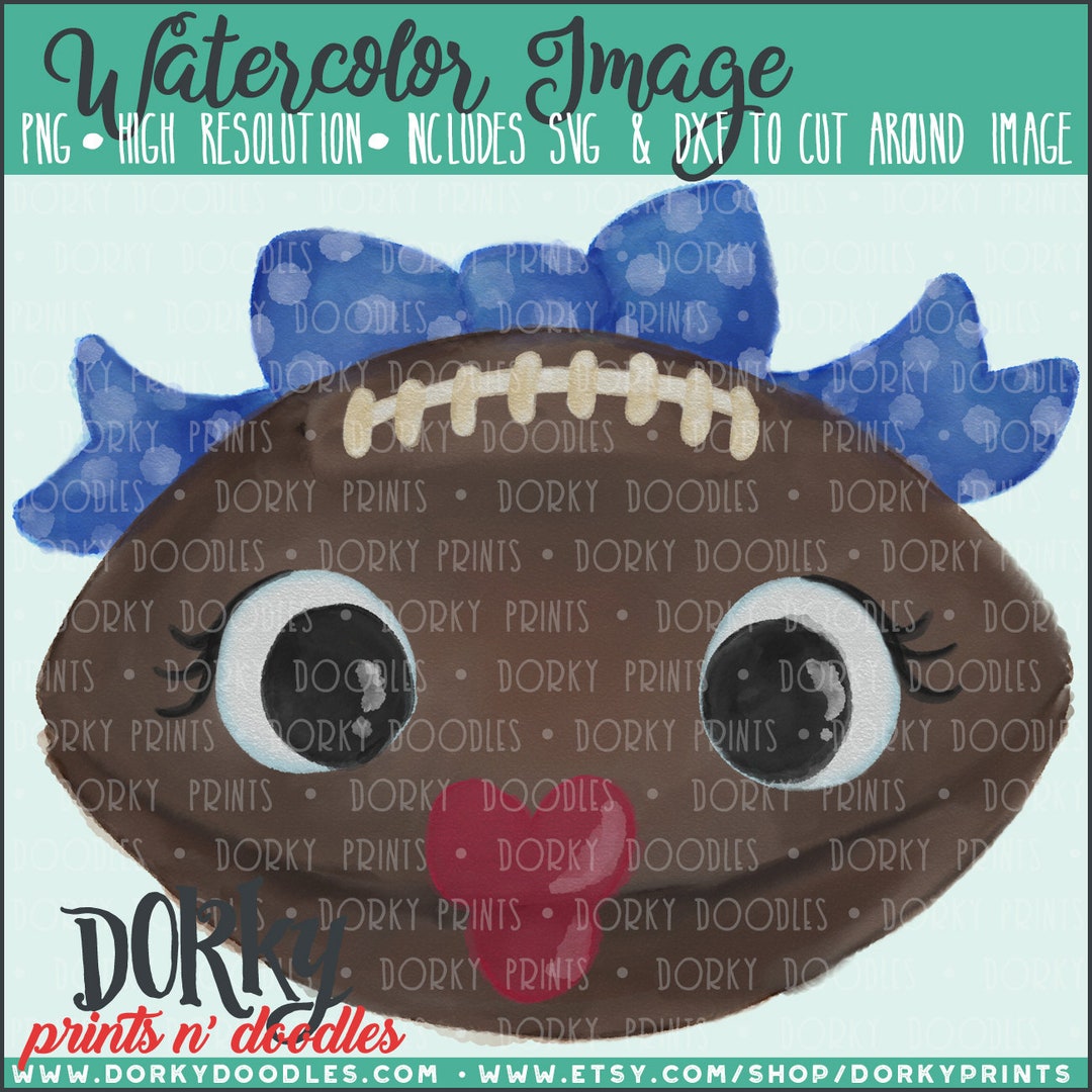 Girly Monster Football Watercolor PNG Artwork - Digital File - for Heat ...