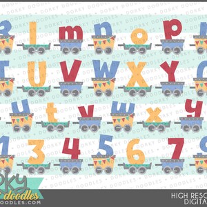 Train Alphabet Clipart -PNG Art- Instant Download - Numbers, Letters ...