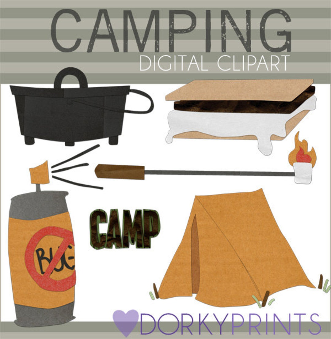 Camping Clipart -personal and Limited Commercial Use- S'mores, Tent ...