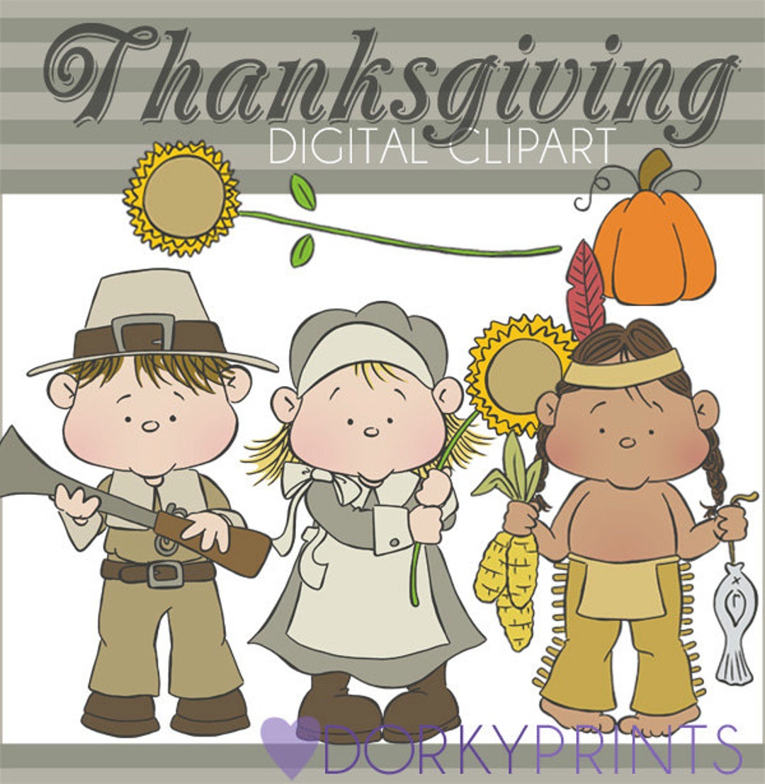 Thanksgiving Clipart -personal and Limited Commercial Use- Pilgrim ...