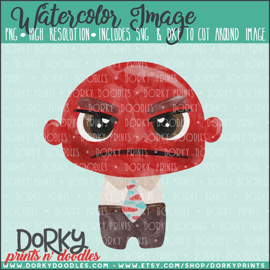 Mad Guy Watercolor PNG Artwork Digital File for Heat Press, Planners ...