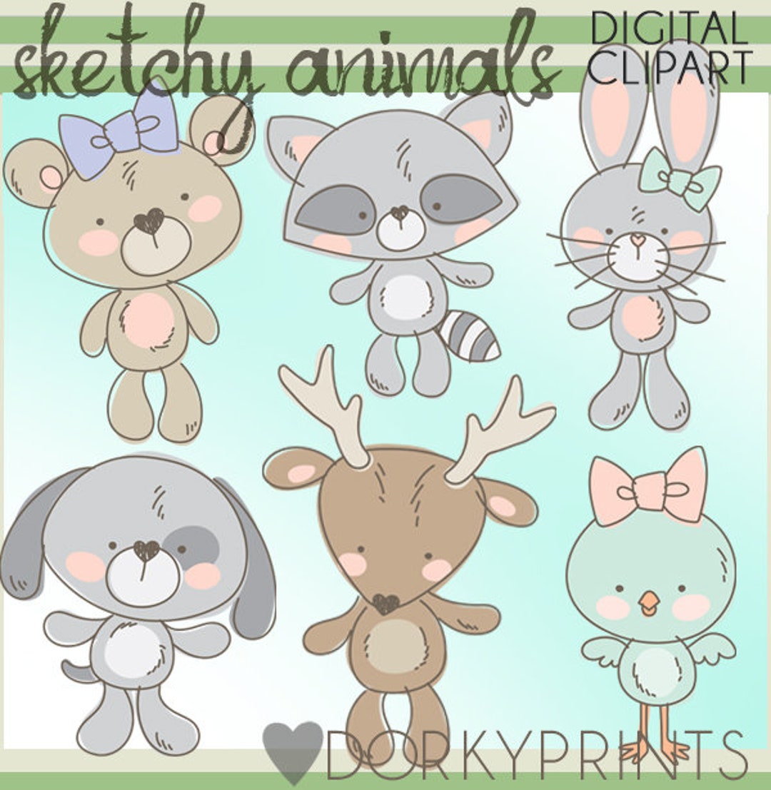Sketchy Forest Animals Clipart -personal and Limited Commercial Use ...