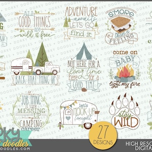 Camping Sayings Clipart -personal and Limited Commercial Use- Funny ...