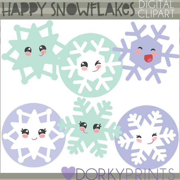 Snowflakes Clipart - Etsy