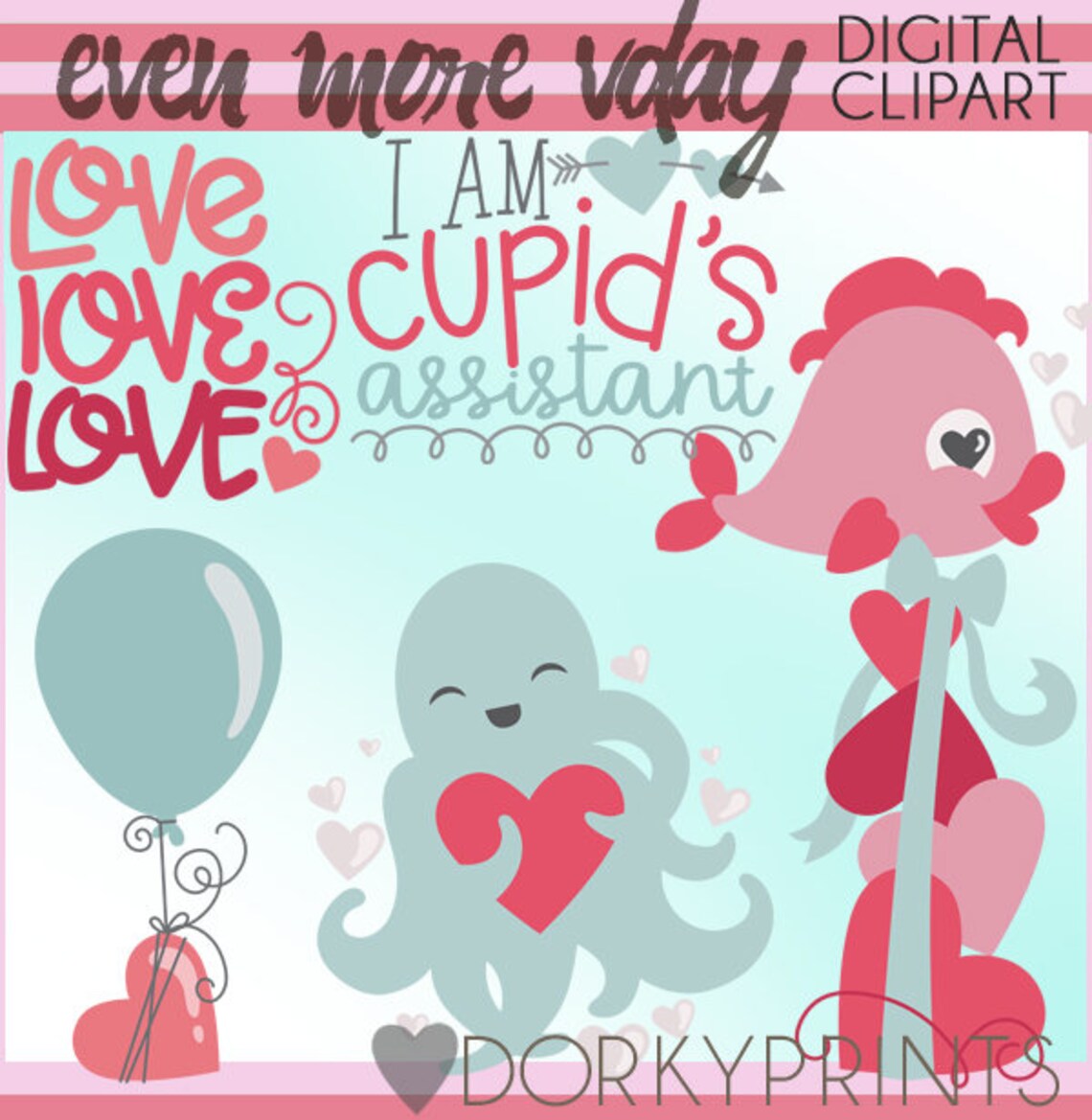 Cute Valentine Clipart Set personal and Limited Commercial - Etsy