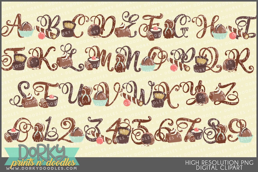 Chocolate Alphabet Clipart -personal and Limited Commercial Use- Love ...