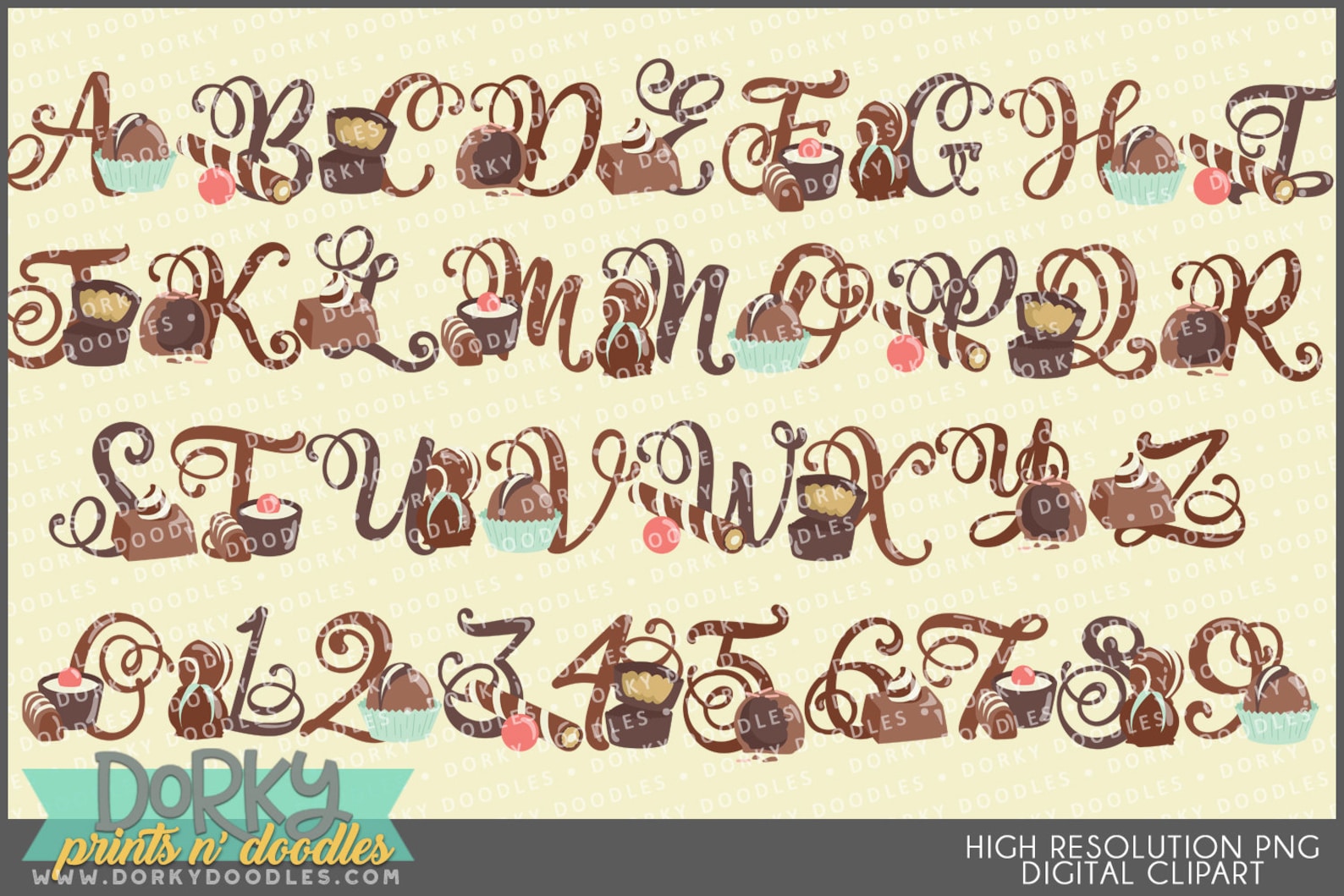 Chocolate Alphabet Clipart personal and Limited Commercial - Etsy