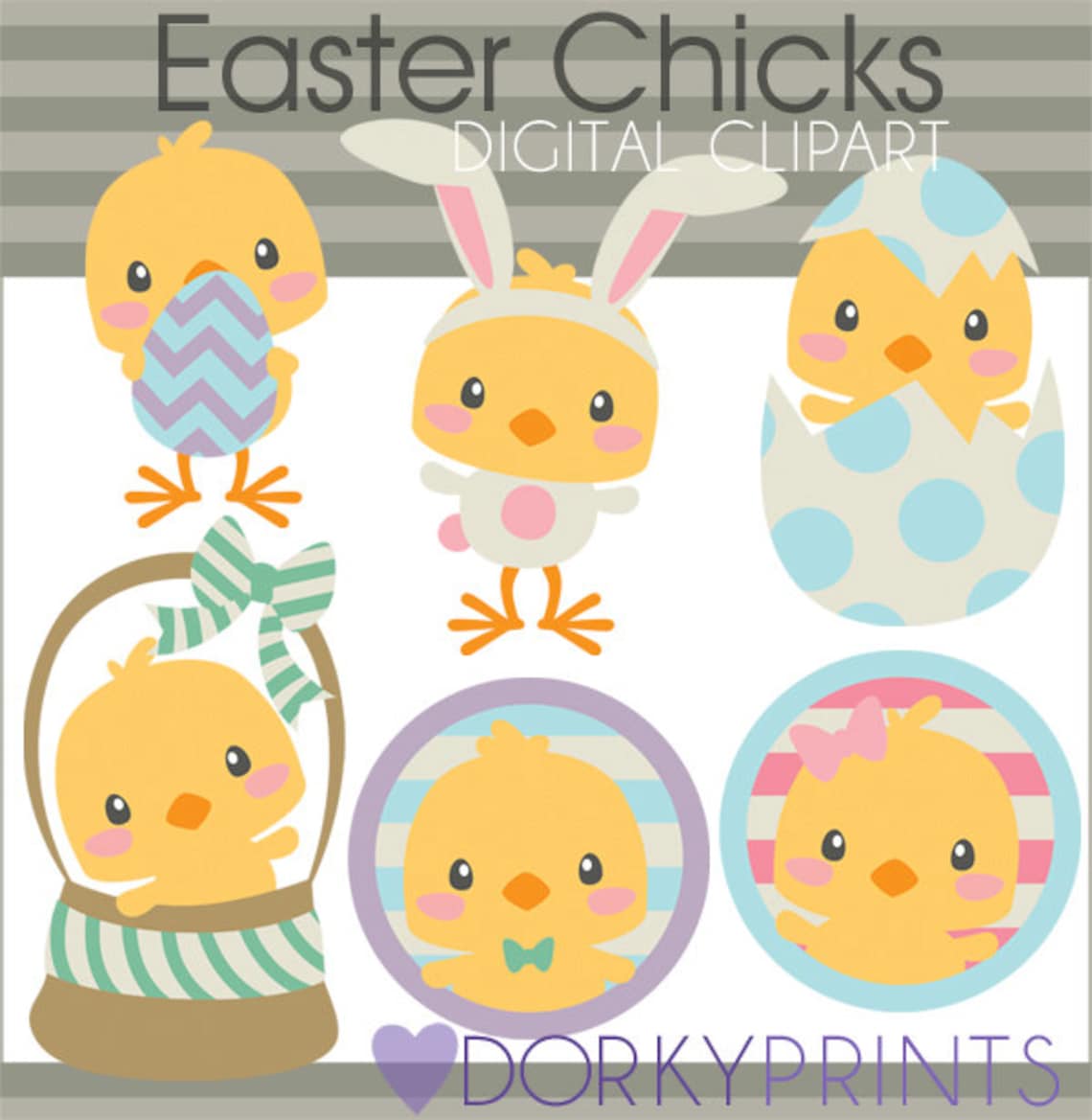 Easter Clipart Spring Chicks Personal and Limited Commercial | Etsy