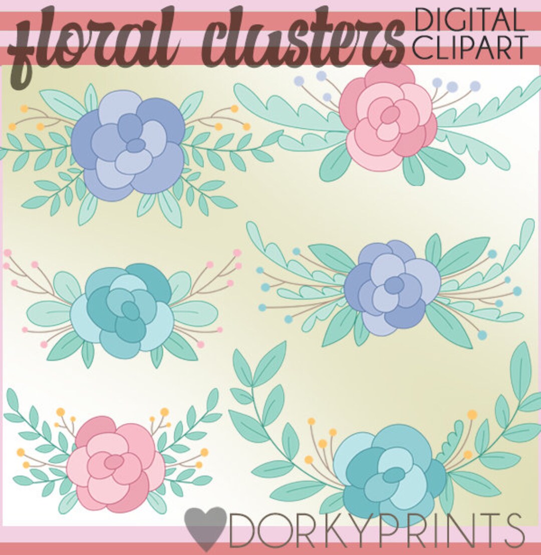 Floral Clusters Clipart Set -personal and Limited Commercial Use- Cute ...