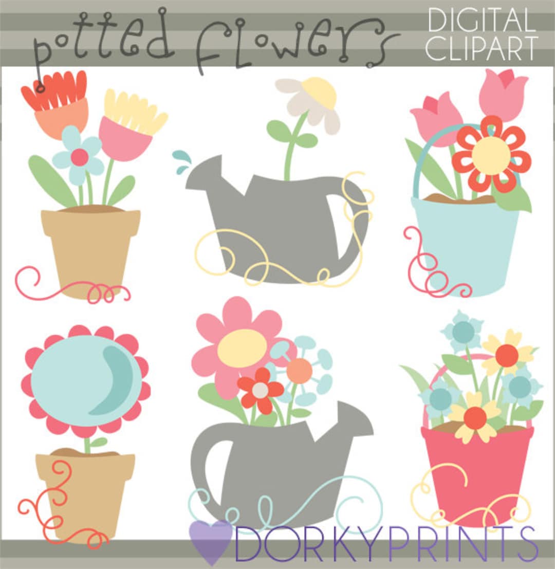 Flower Clipart -personal and Limited Commercial Use- Flower Pots ...