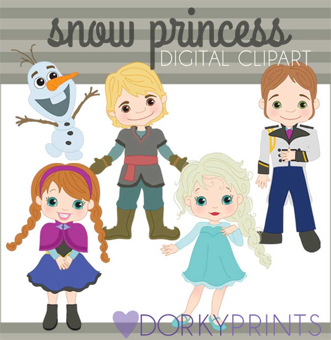 Snow Princess Clipart Set personal and Limited Commercial | Etsy