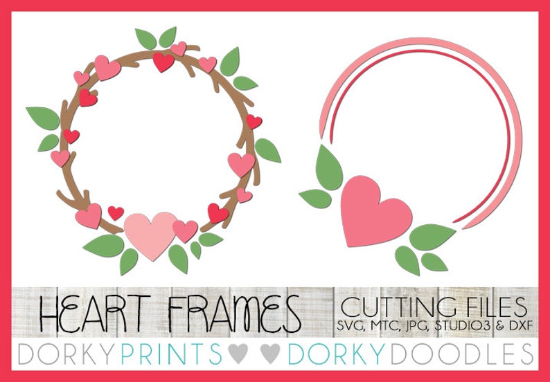 Valentine Cuttable Files Heart Frames for Cutting Machines - Etsy
