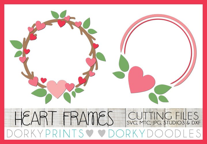 Valentine Cuttable Files Heart Frames for Cutting Machines - Etsy