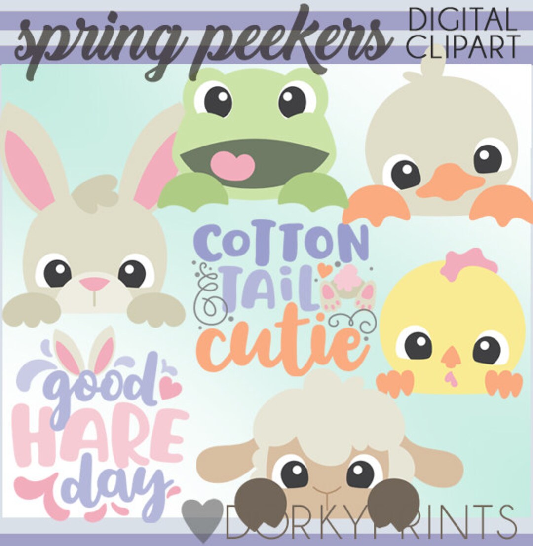 Easter Peeker Clipart Set -personal and Limited Commercial Use- Cute ...
