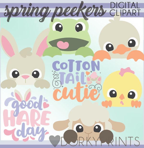 Easter Peeker Clipart Set Personal and Limited Commercial | Etsy