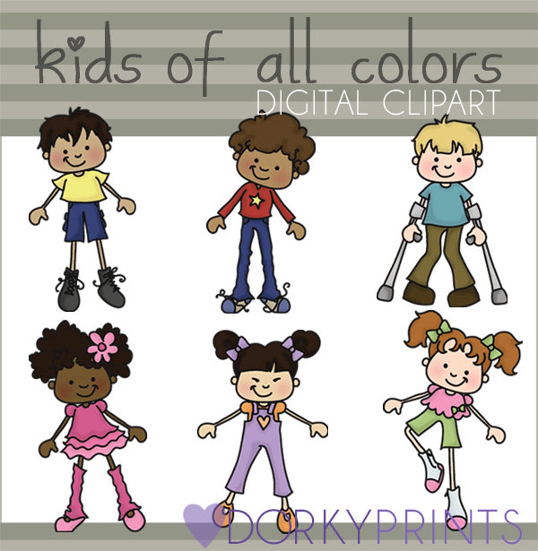 Kids of All Colors Clipart -personal and Limited Commercial Use- Girls ...