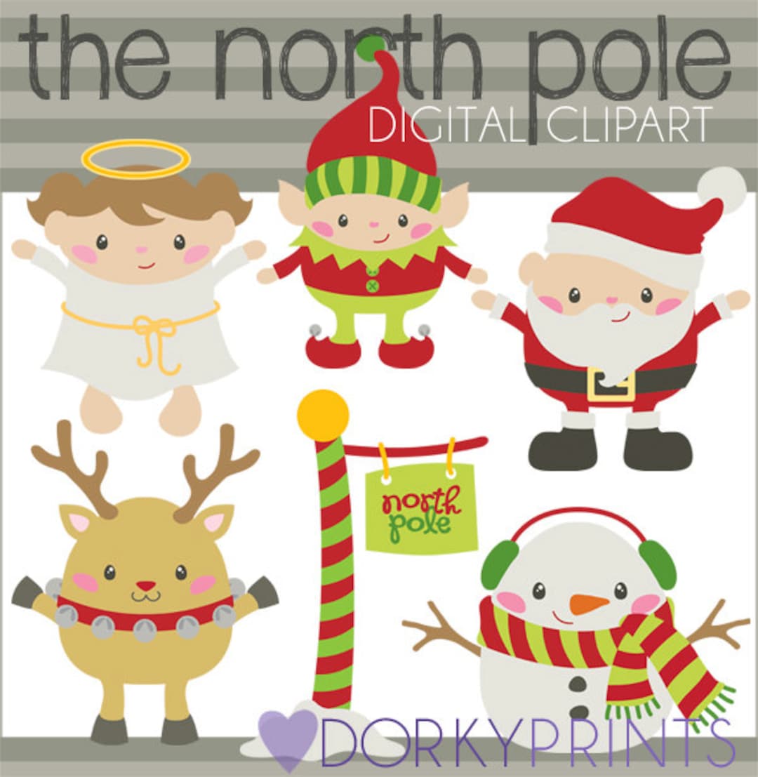 Christmas Clipart Santa's North Pole -personal and Limited Commercial ...