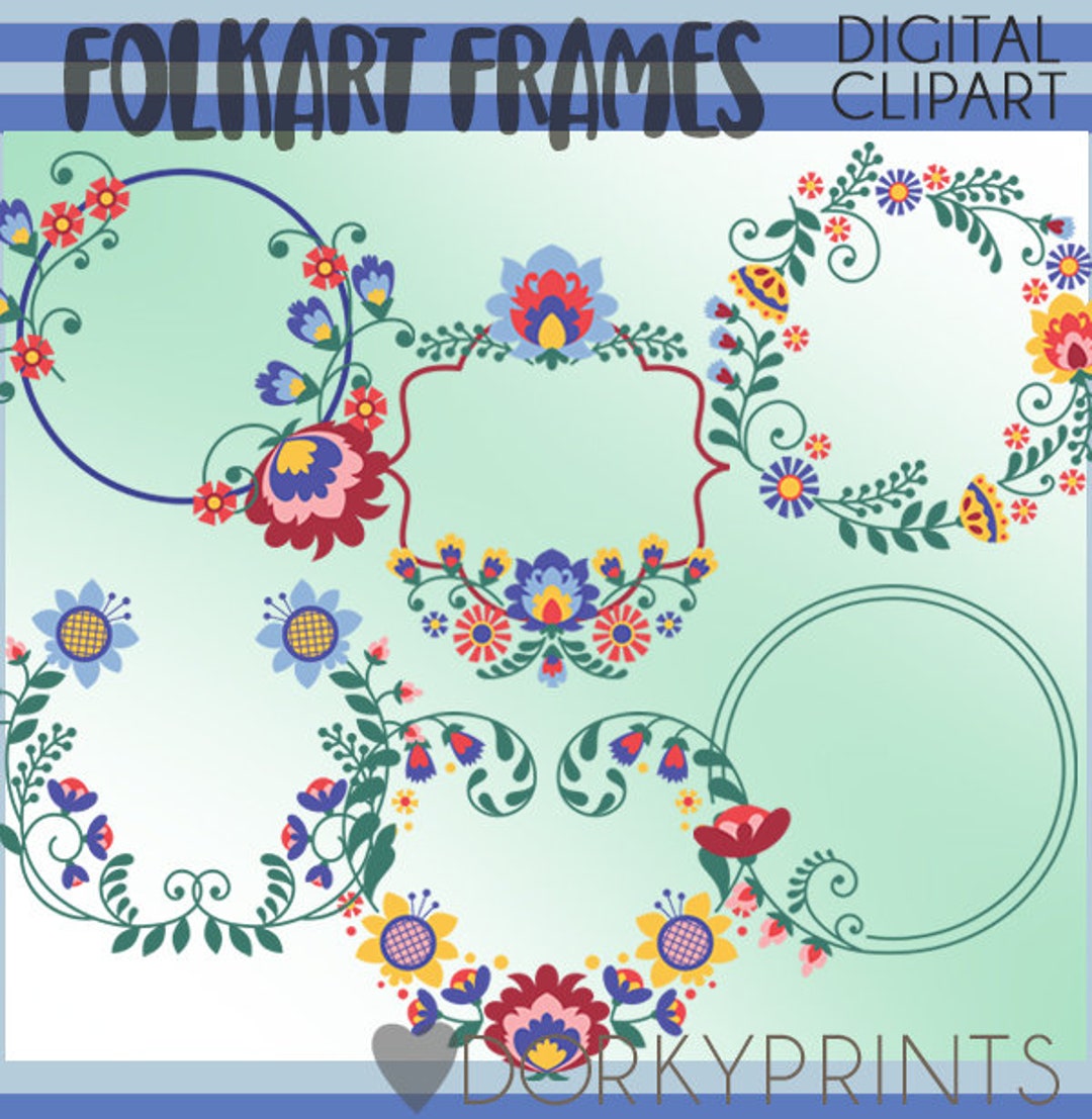 Floral Folkart Clipart -personal and Limited Commercial Use- Folk Art ...