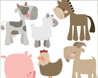 Farm Animals Clipart personal and Limited Commercial Use | Etsy