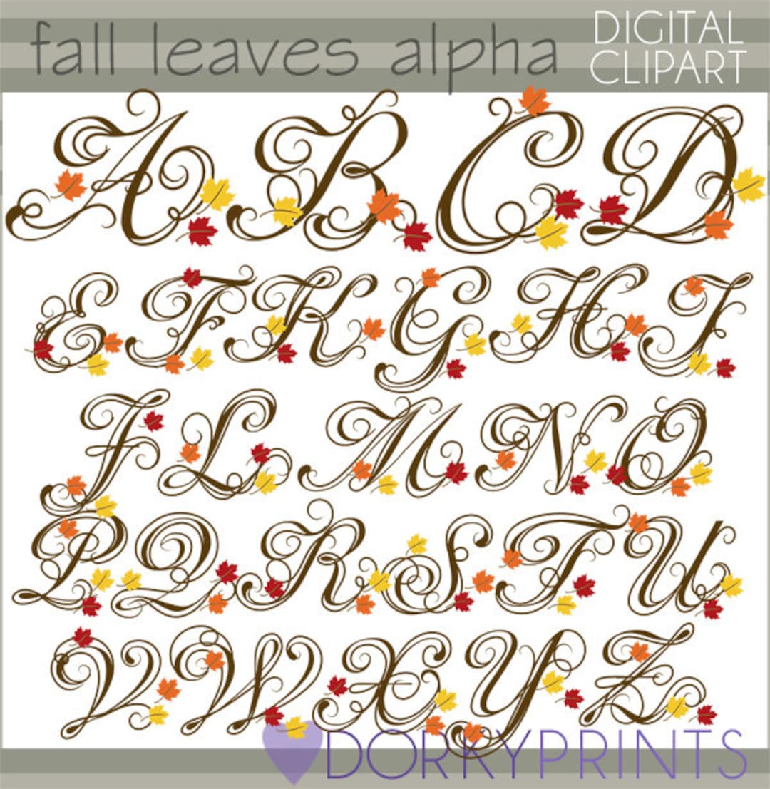 Autumn Alphabet Clipart -personal and Limited Commercial Use- Falling ...