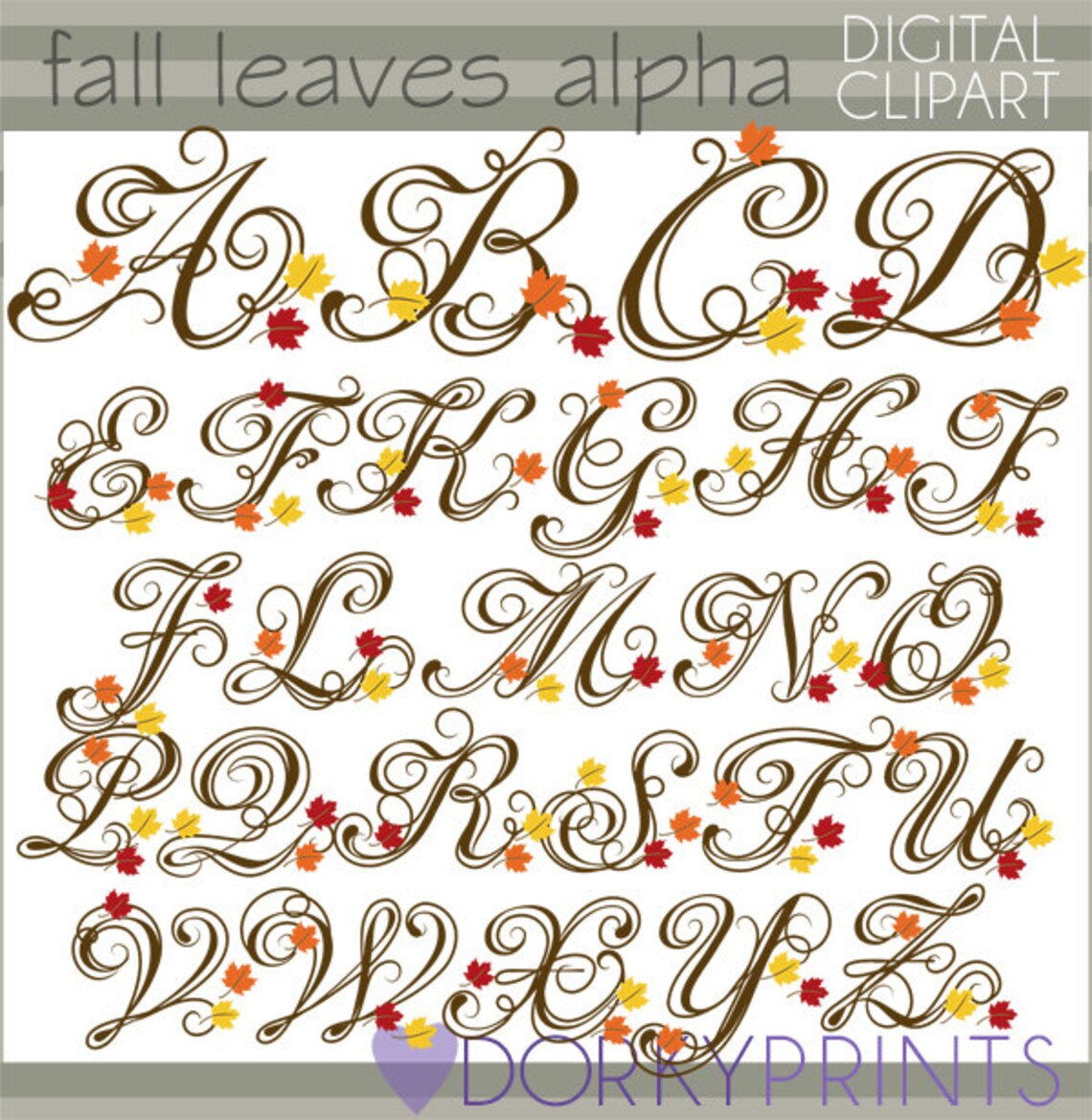 Autumn Alphabet Clipart personal and Limited Commercial Use - Etsy
