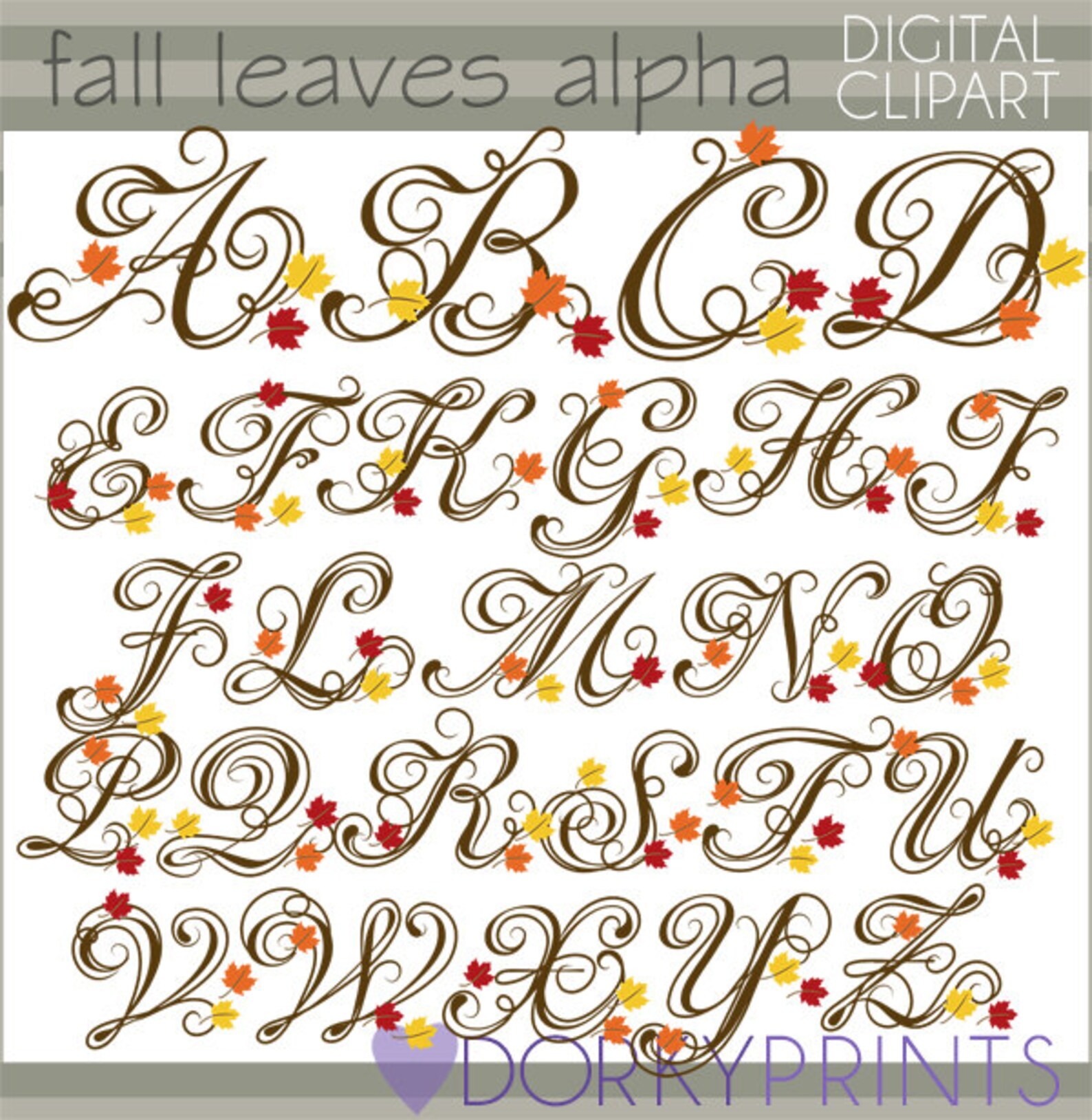 Autumn Alphabet Clipart -personal and Limited Commercial Use- Falling ...