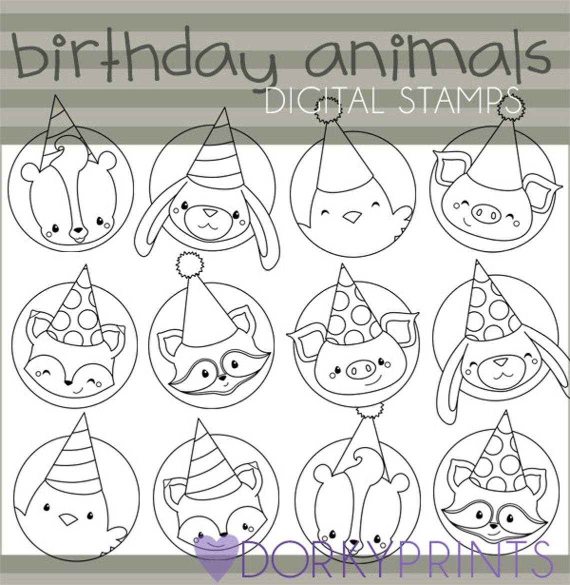 Birthday Clipart Birthday Animals -personal and Limited Commercial ...