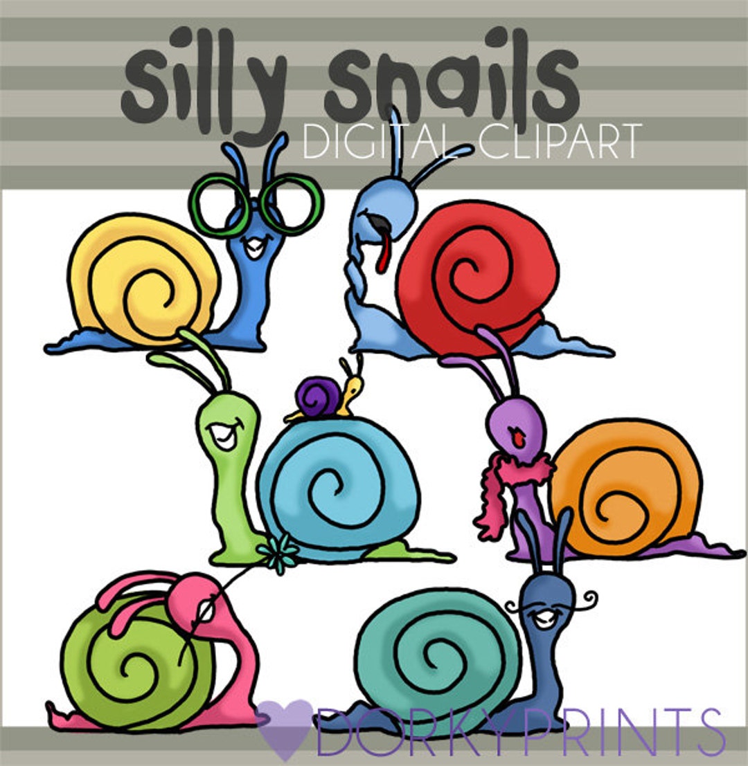 Silly Snails Clipart -personal and Limited Commercial Use- Instant ...