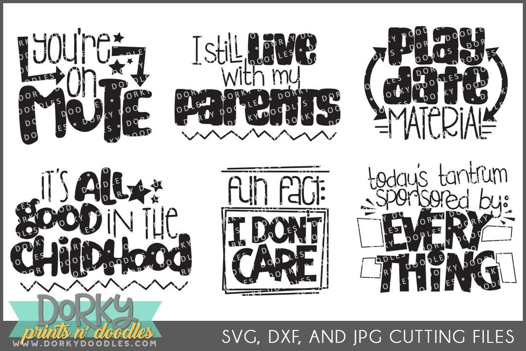 Funny Toddler SVG and DXF Craft Files -for Use With Cricut or ...