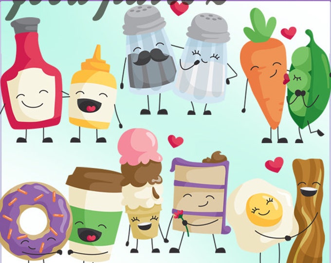 Food Pairs Clip Art personal and Limited Commercial Use Cute - Etsy