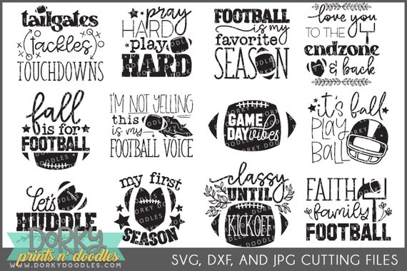 Football SVG and DXF Bundle Craft Files for Use With Cricut - Etsy
