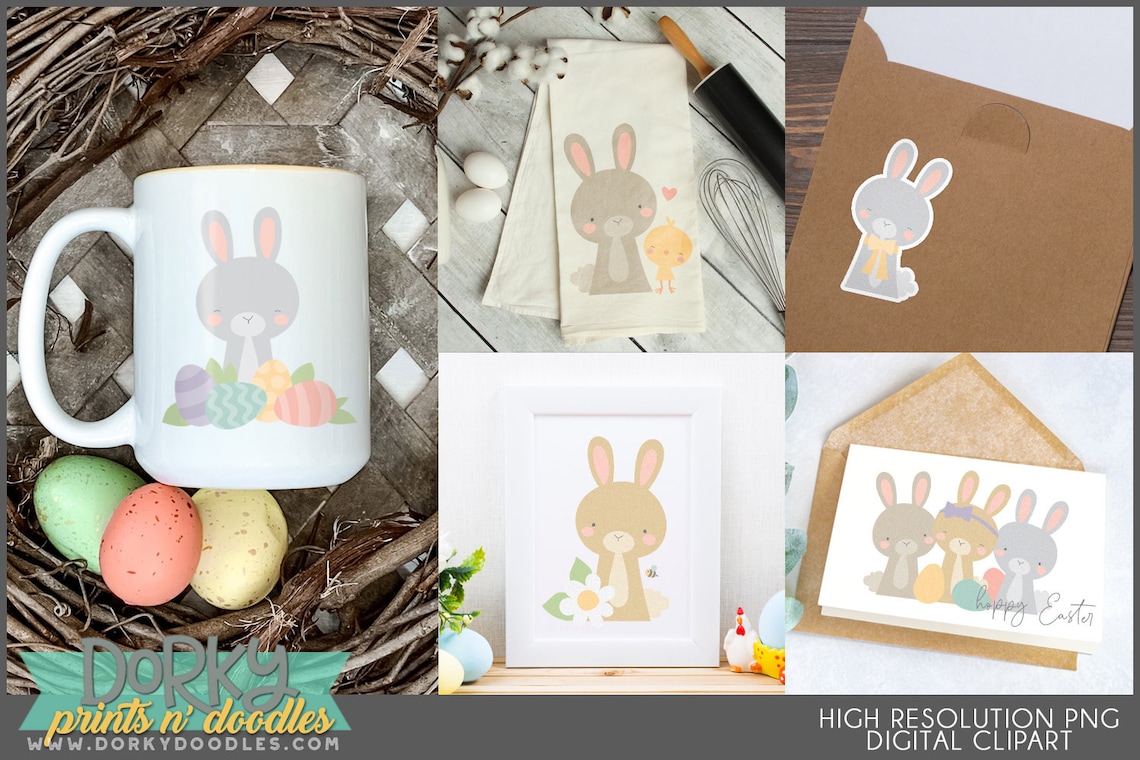 Easter Bunnies Clipart -personal and Limited Commercial Use- Cute and ...