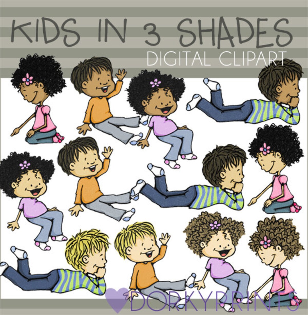 Kids Clipart Set -personal and Limited Commercial- Kids With Light ...