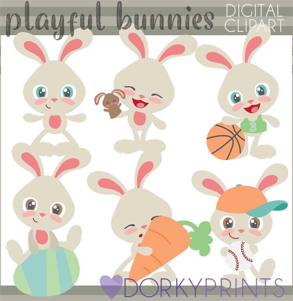 Easter Clipart Easter Bunnies personal and Limited Commercial - Etsy