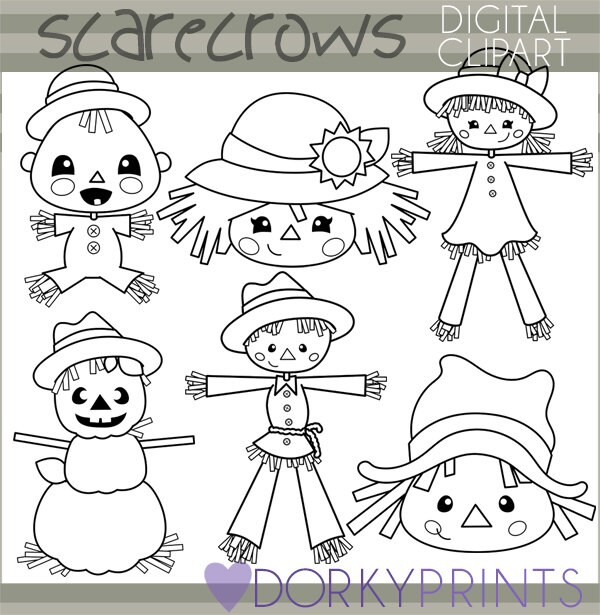 Scarecrow Clipart Digital PNG Art - Etsy