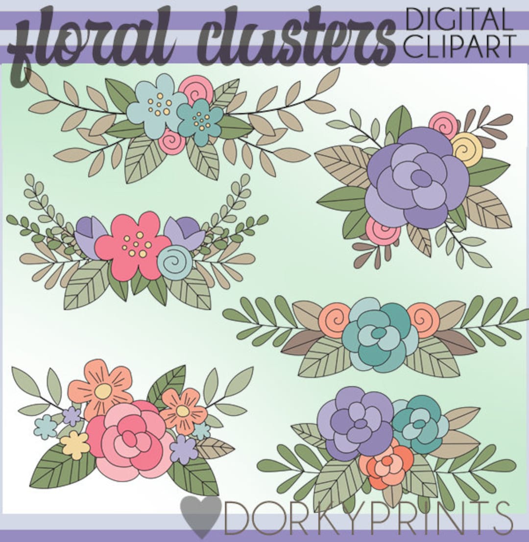 Floral Clusters Clipart Set -personal and Limited Commercial Use- Cute ...