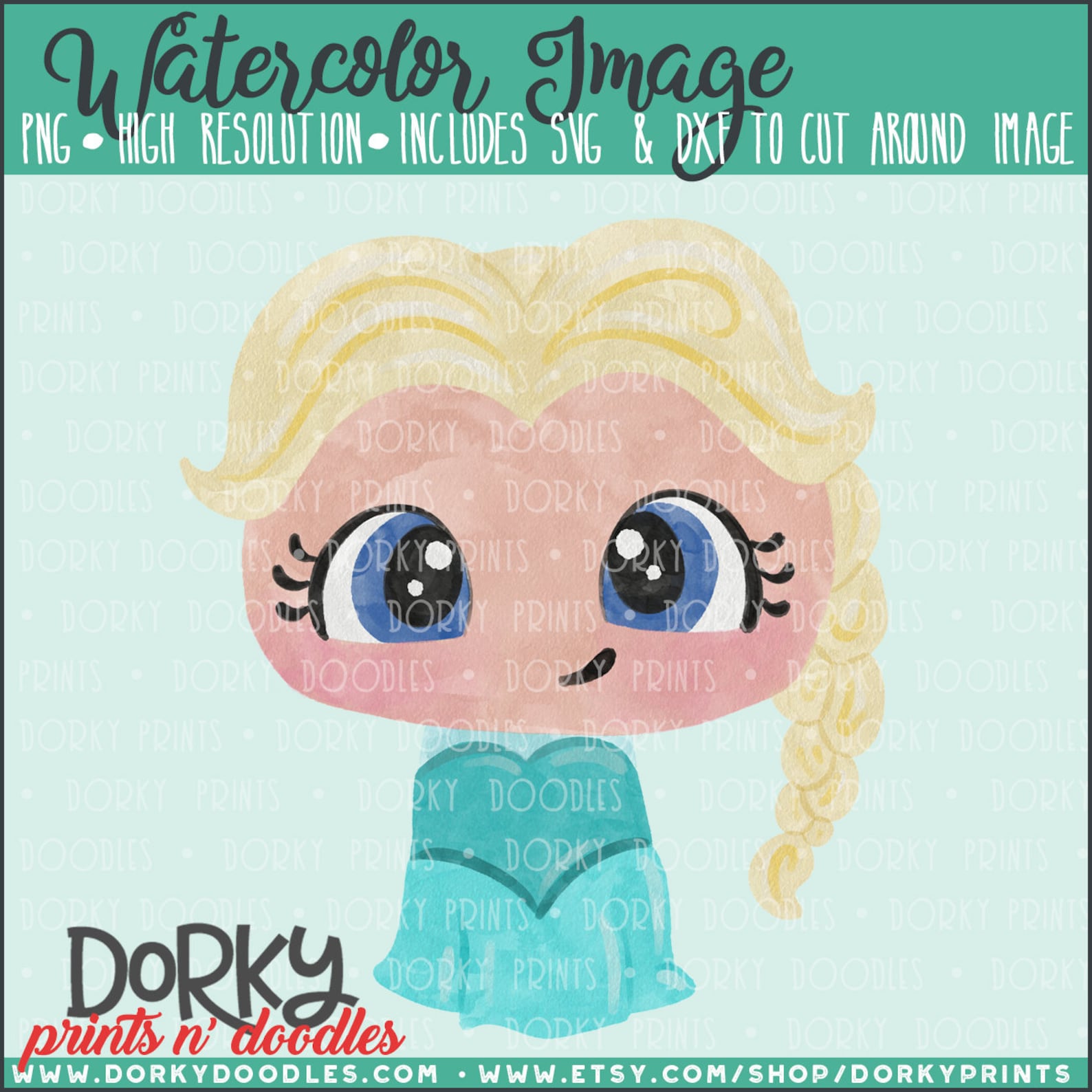 Snow Princess Watercolor PNG Artwork - Digital File - for Heat Press ...