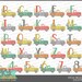 Vintage Truck Alphabet Clipart -PNG Art- Instant Download - Numbers ...