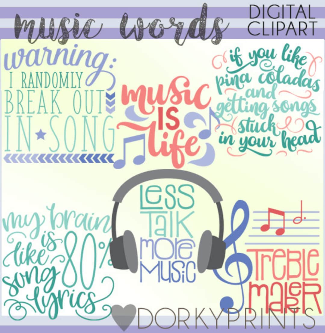 Music Word Art Clipart -personal and Limited Commercial Use- Word Art ...