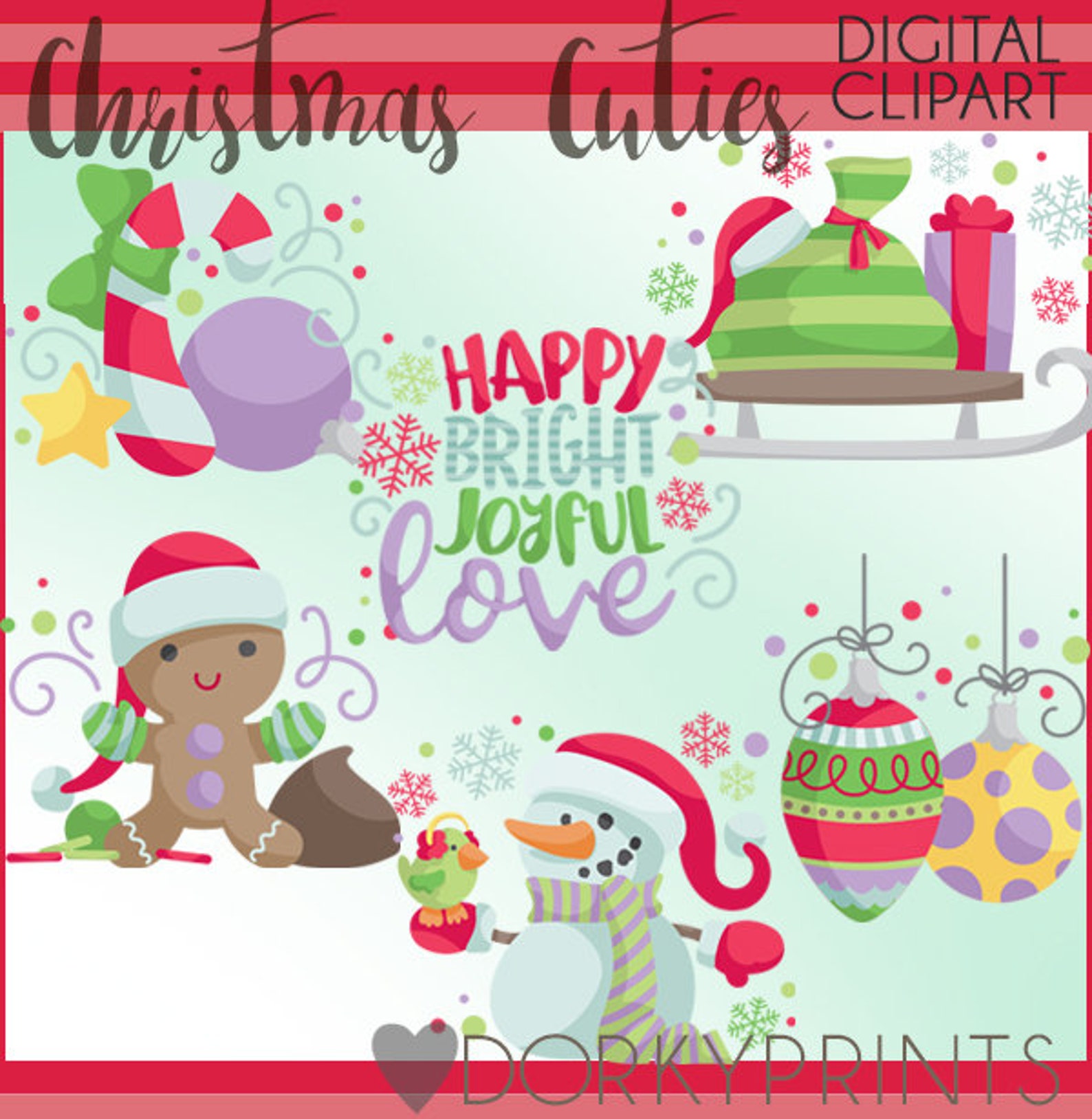 Christmas Cuties Clipart personal and Limited Commercial Use - Etsy