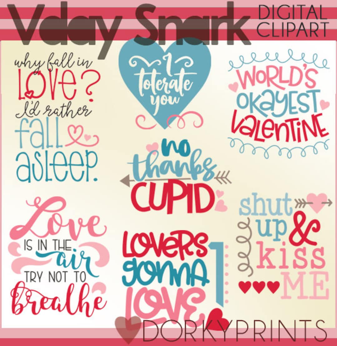 Valentine's Day Clipart- Snarky Love -personal and Limited Commercial ...