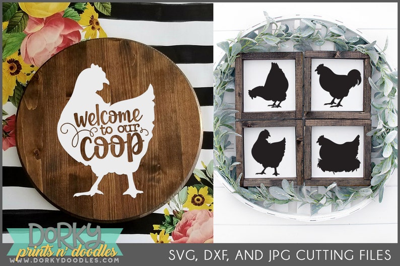 Farmhouse Chicken SVG and DXF Craft Files for Use With Cricut - Etsy
