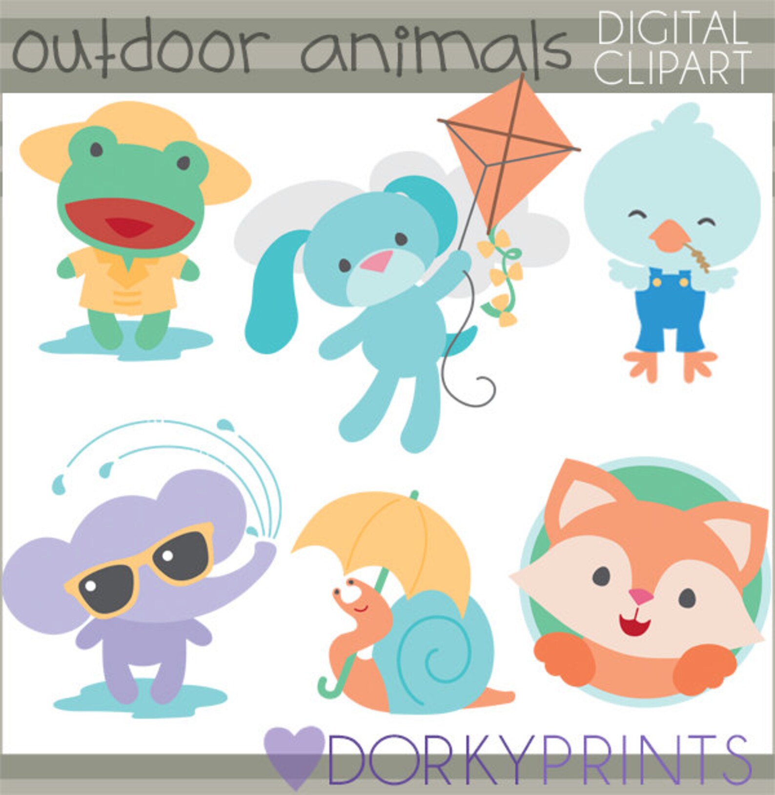 Boy Animals Clipart personal and Limited Commercial Use - Etsy