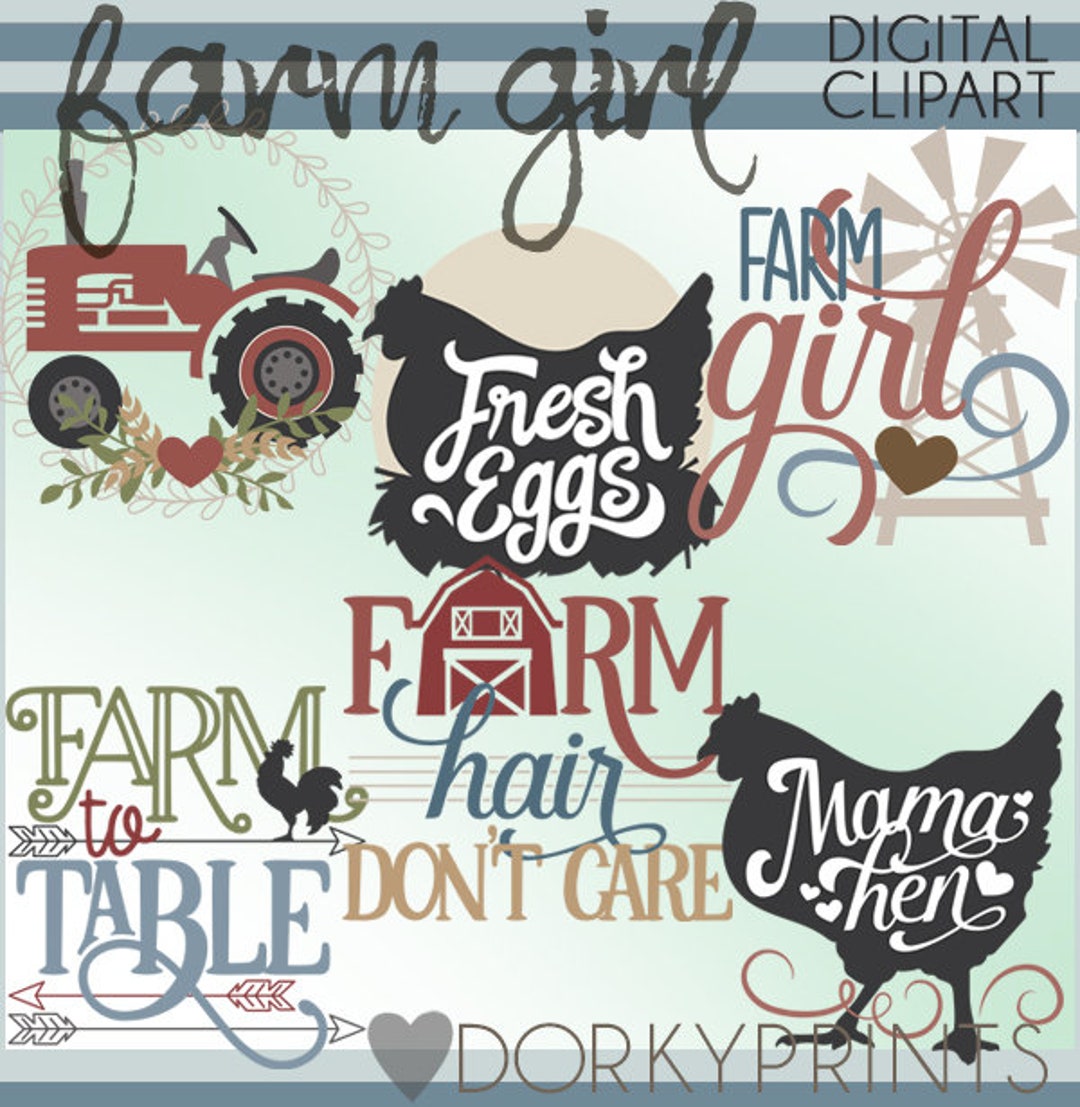 Farm Girl Titles Clipart -personal and Limited Commercial Use- Farm ...