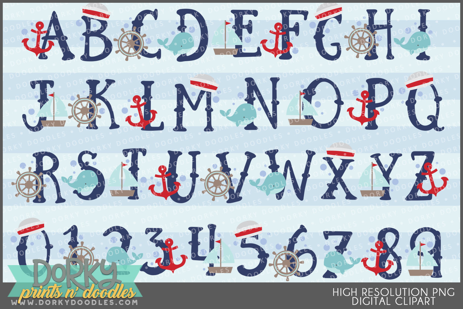 Nautical Alphabet Clipart personal and Limited Commercial - Etsy